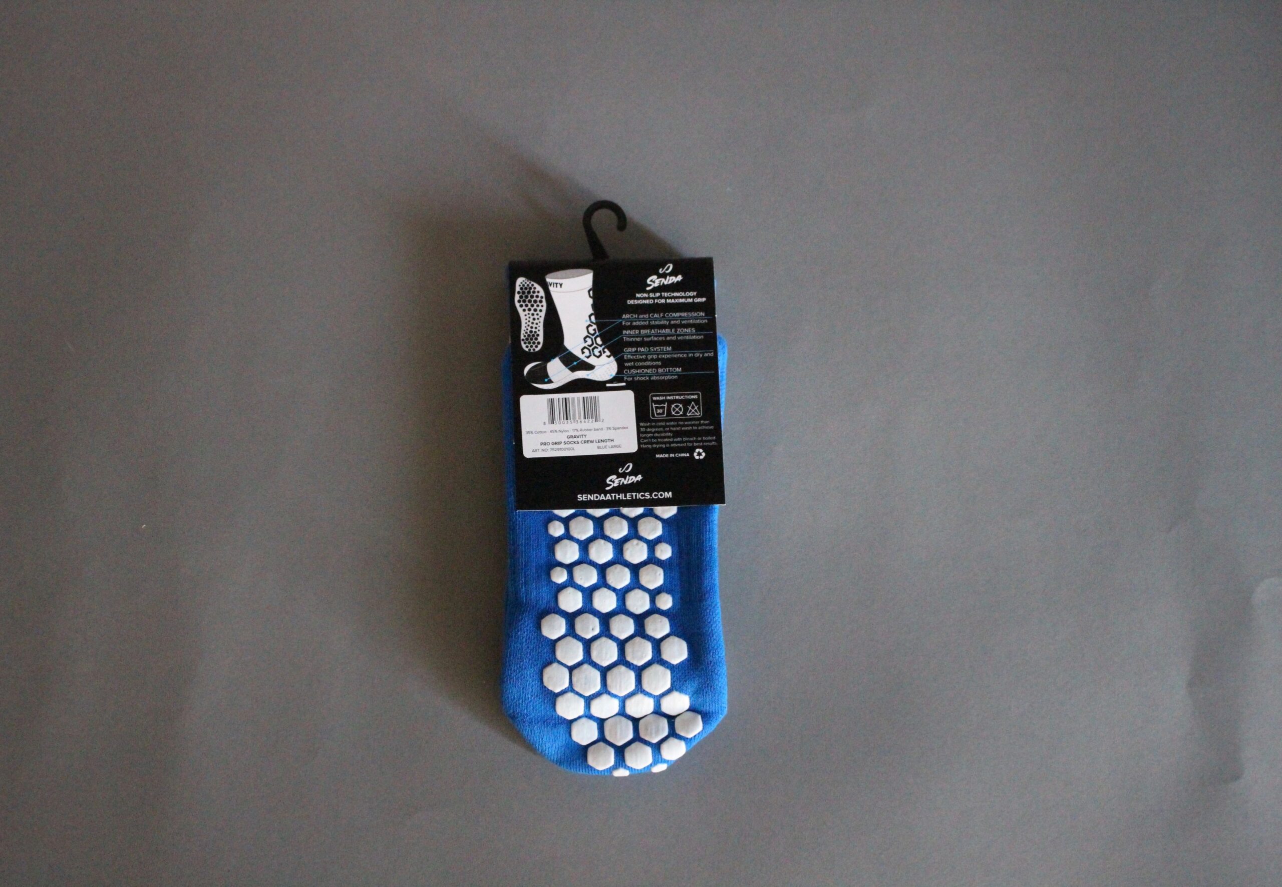 GRAVITY Senda Performance Grip Socks - Crew Length_Blue | Dale Gol